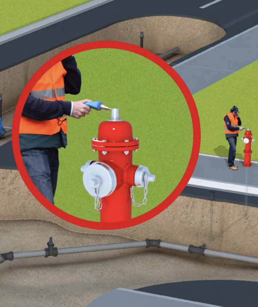 Détection de fuite réseaux Incendie RIA, Hydrant, Sprinkler