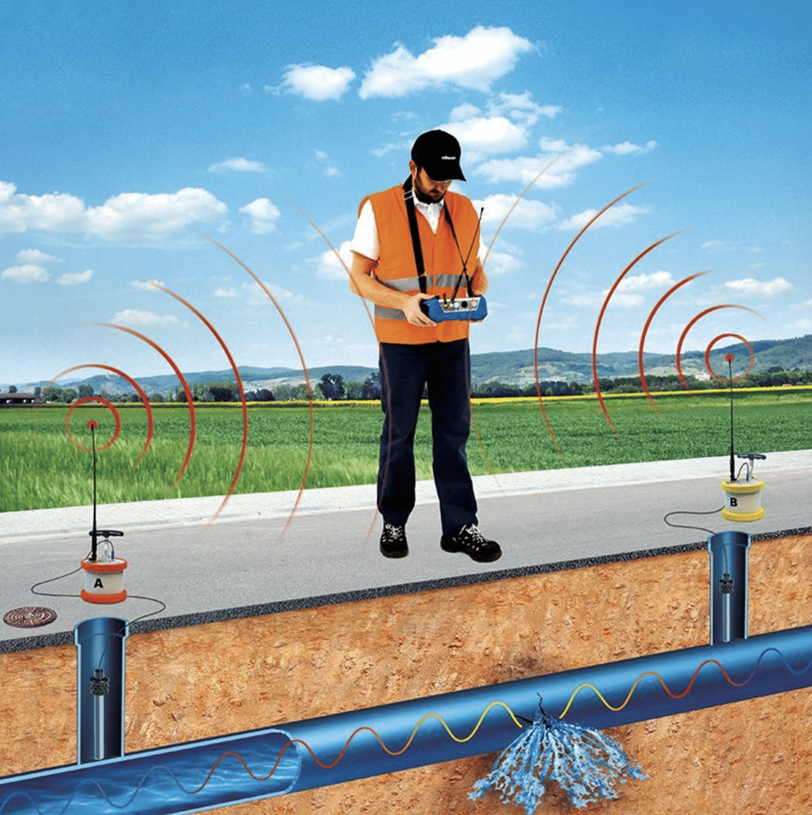 Spécialiste détection de fuites d'eau potable sur réseaux enterrés